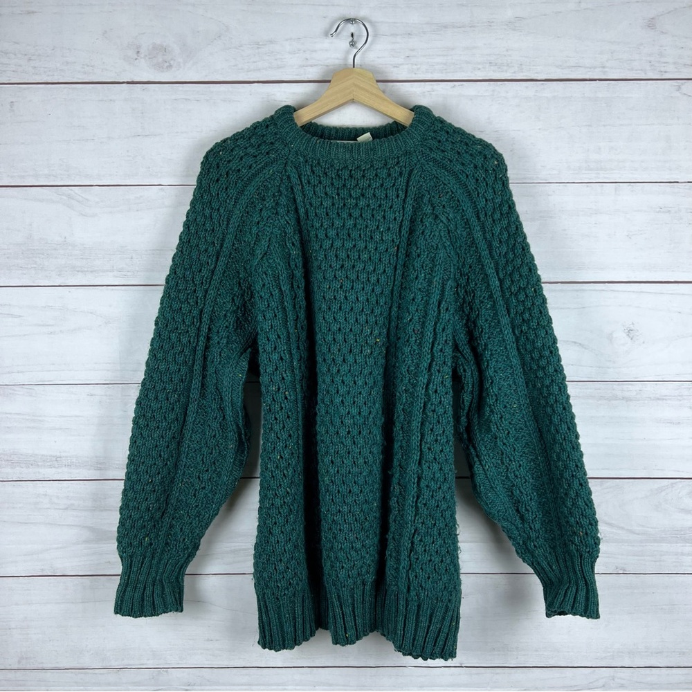 Patrick Malin Cable Knit Wool Ireland Sweater Medium - Gem